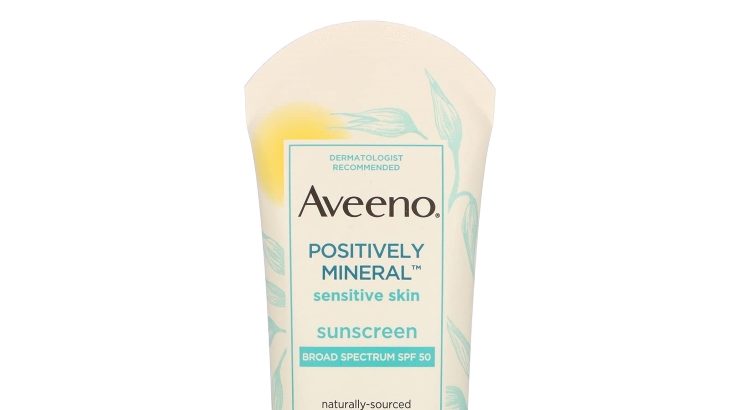 Aveeno Positively Mineral Sensitive Skin Sunscreen SPF 50. | ELLE